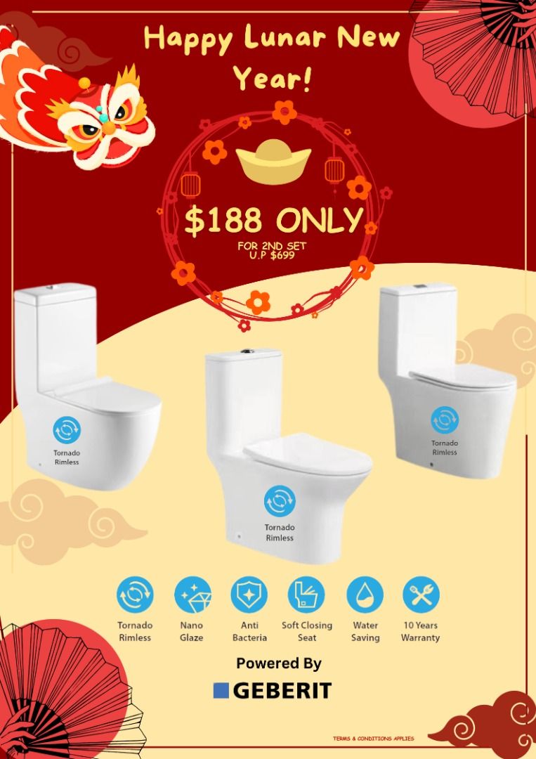 CycloneMAX Tornado Flush Technology In S-Trap Toilet Bowl, Furniture ...