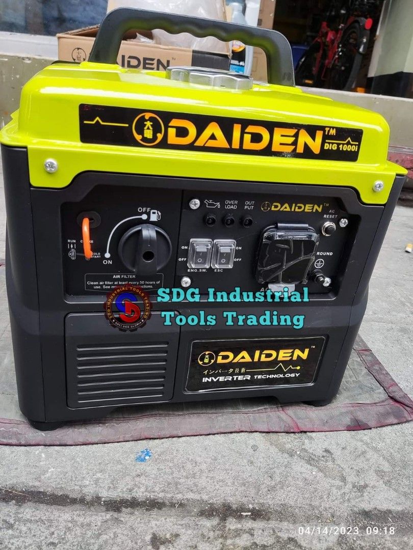 DAIDEN Japan 900W 4-stroke Silent Type Portable Inverter Gasoline Generator Set (DIG-1000i ...