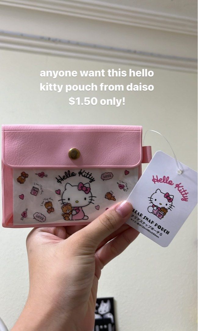 daiso hello kitty pouch/wallet!, Hobbies & Toys, Toys & Games on Carousell