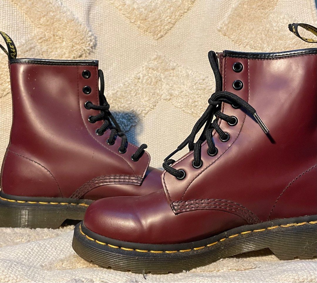 Dr. Martens 1460 Classic in Cherry Red, Women's Fashion, Footwear, Boots on Carousell