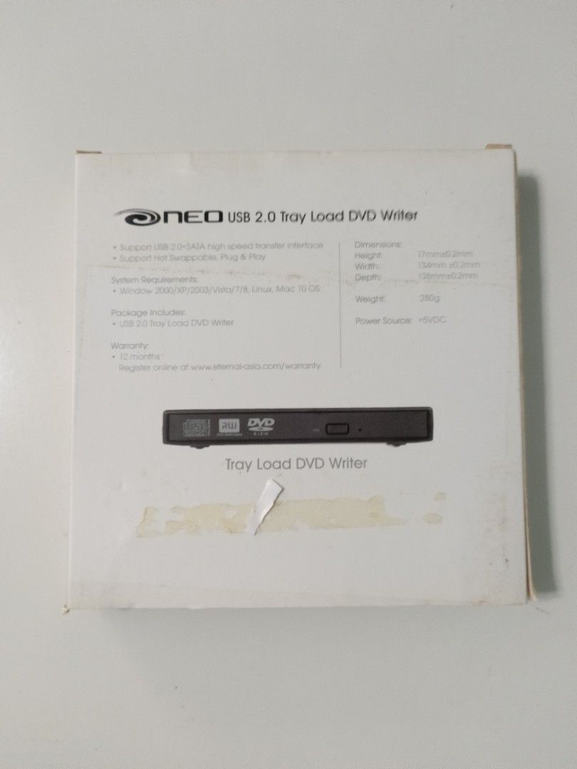 DVD Writer Tray Load NEO USB 2.0, Computers & Tech, Parts & Accessories ...