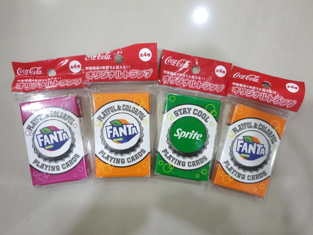 (EACH) Coca- cola Fanta, Sprite playing cards, Hobbies & Toys, Toys ...