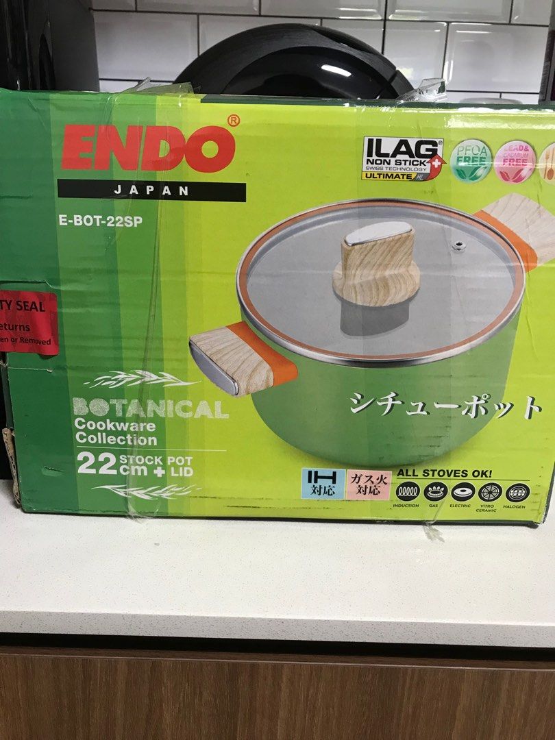 Endo Botanical Cookware 22cm Pot with Lid, Furniture & Home Living ...
