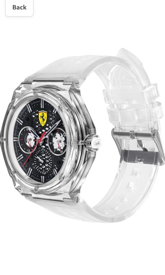 Ferrari Watch Quartz Silicone Strap (transparent look), Luxury, Watches ...