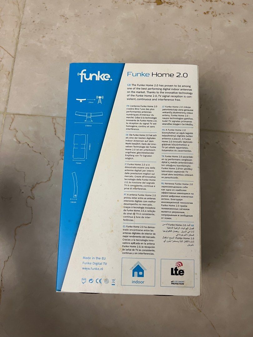 FUNKE HOME 2.0 INDOOR ANTENNA FOR DIGITAL TV, TV & Home Appliances, TV & Entertainment, TV Parts ...