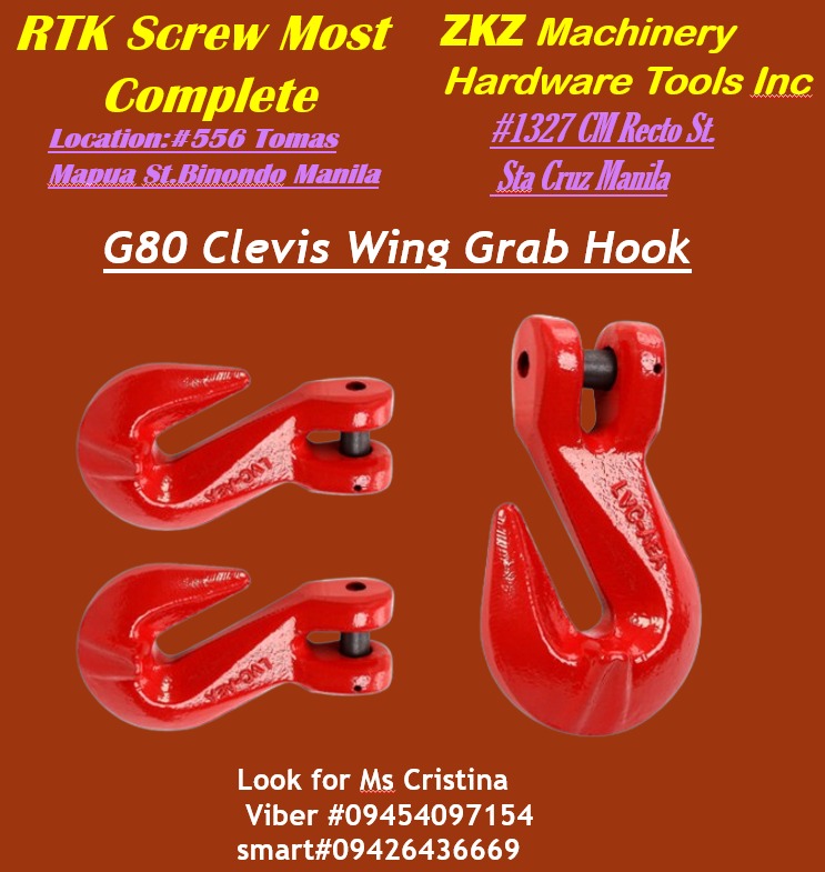 G80 Clevis Wing Grab Hook, Commercial & Industrial, Construction Tools & Equipment on Carousell