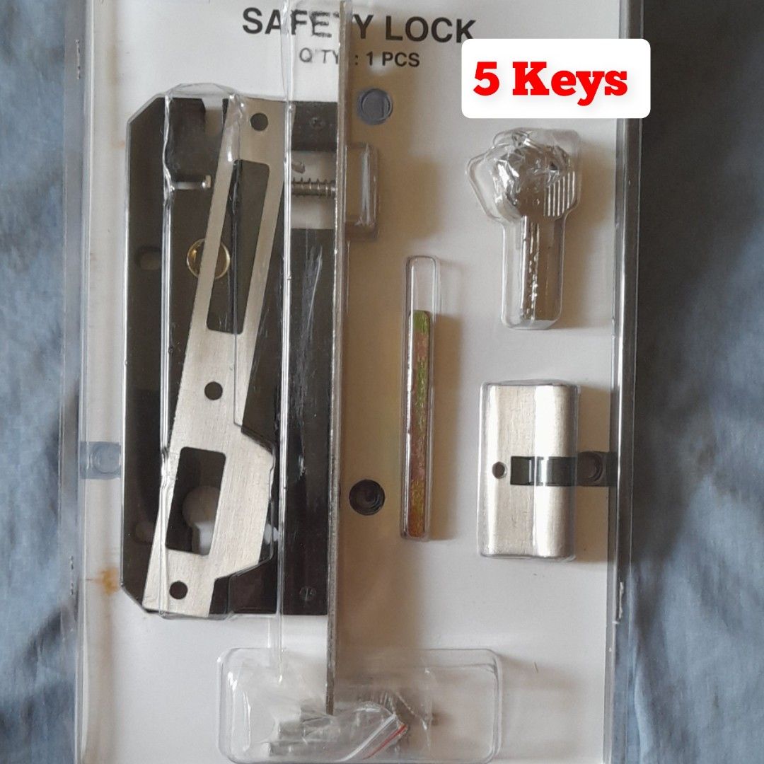 HDB Gate Lock Mortise /Key cylinder, Furniture & Home Living, Security ...