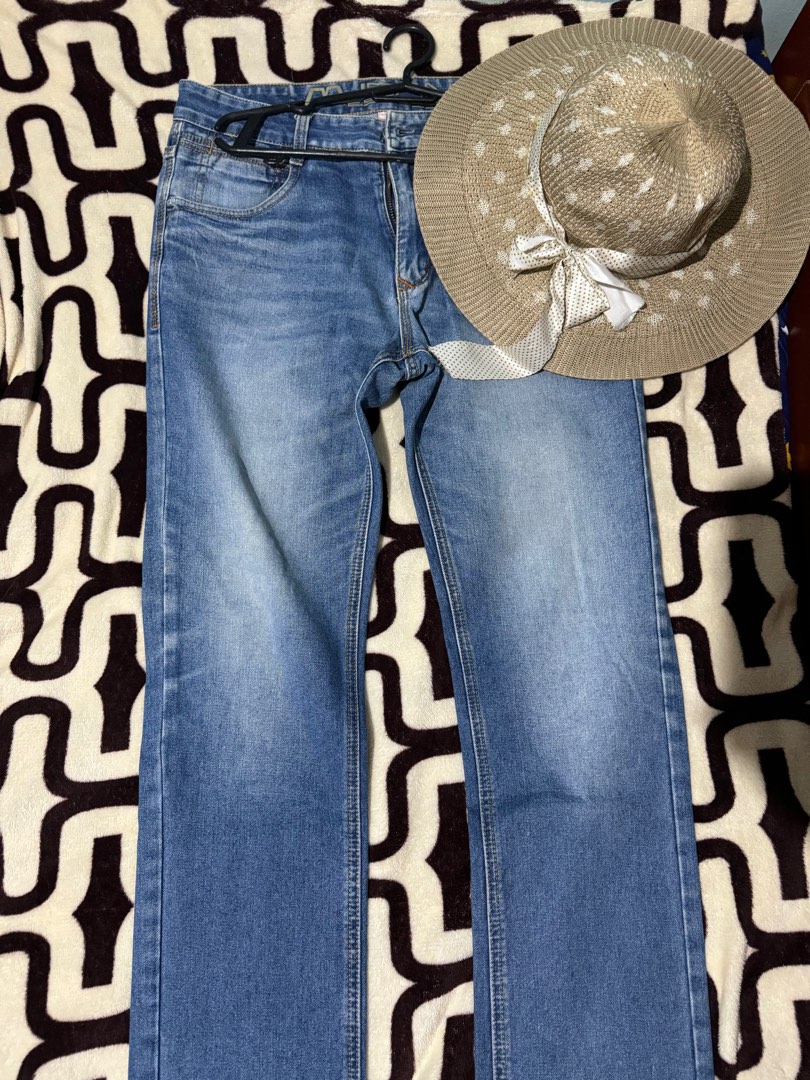 Hard Denim Pants (Straight Cut), Men's Fashion, Bottoms, Jeans on Carousell