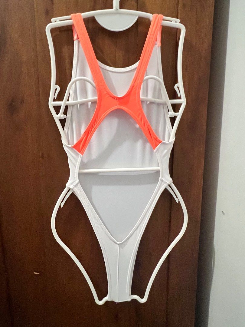 Highleg White Extremely Narrow Back Swimsuit, Women's Fashion, Swimwear ...