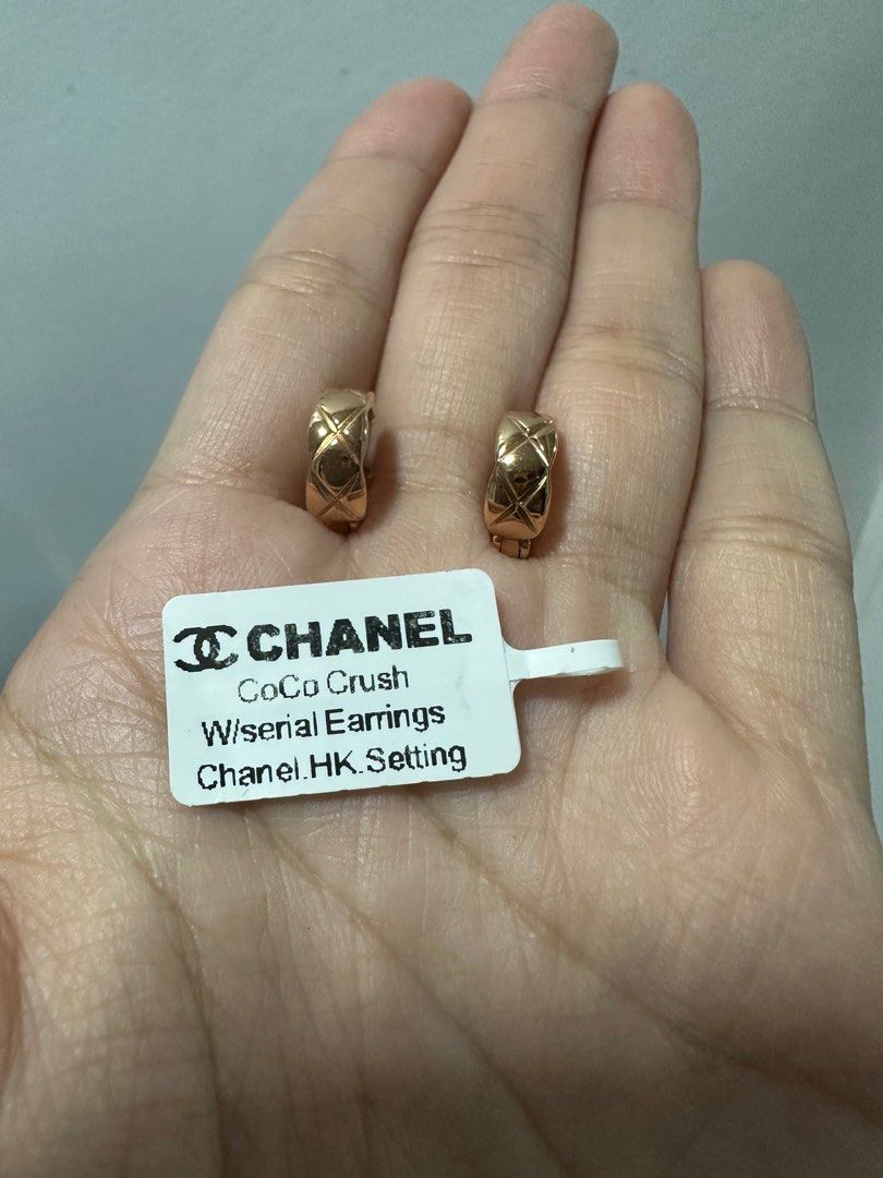 HK setting Chanel CoCo Crush Earrings in Rosegold, Women's Fashion, Jewelry & Organizers ...