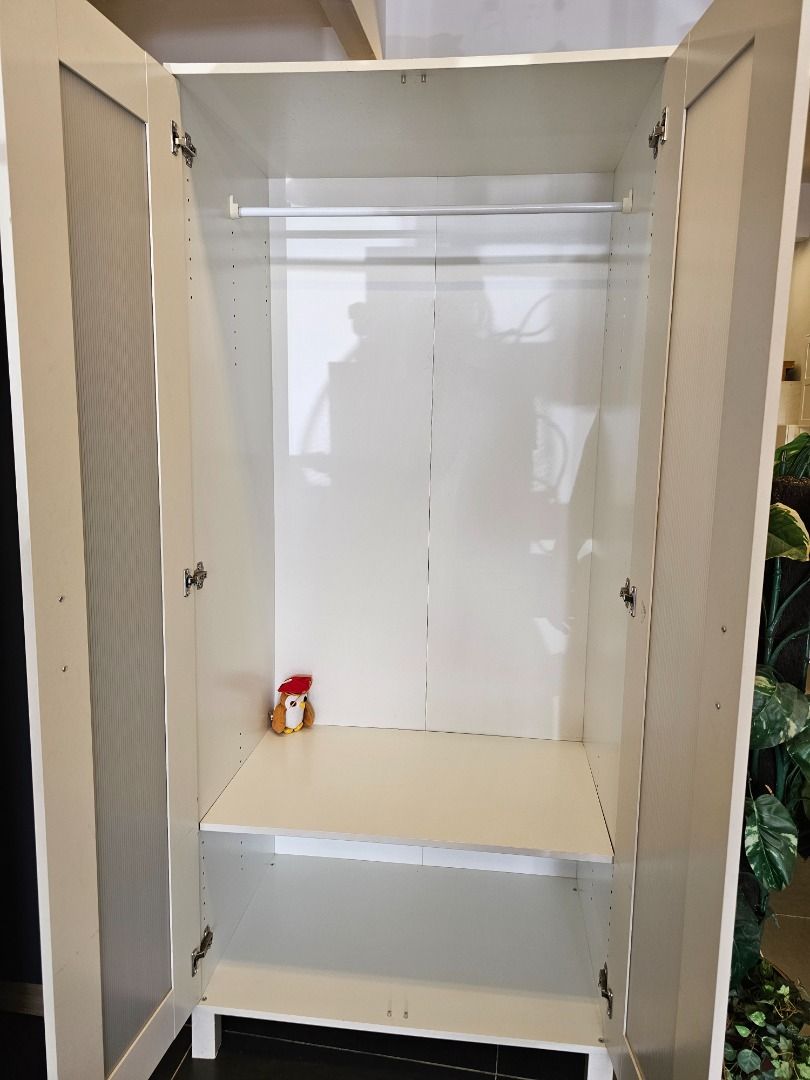 IKEA ANEBODA Wardrobe with 2 doors, white, | Almari Pakaian IKEA ...