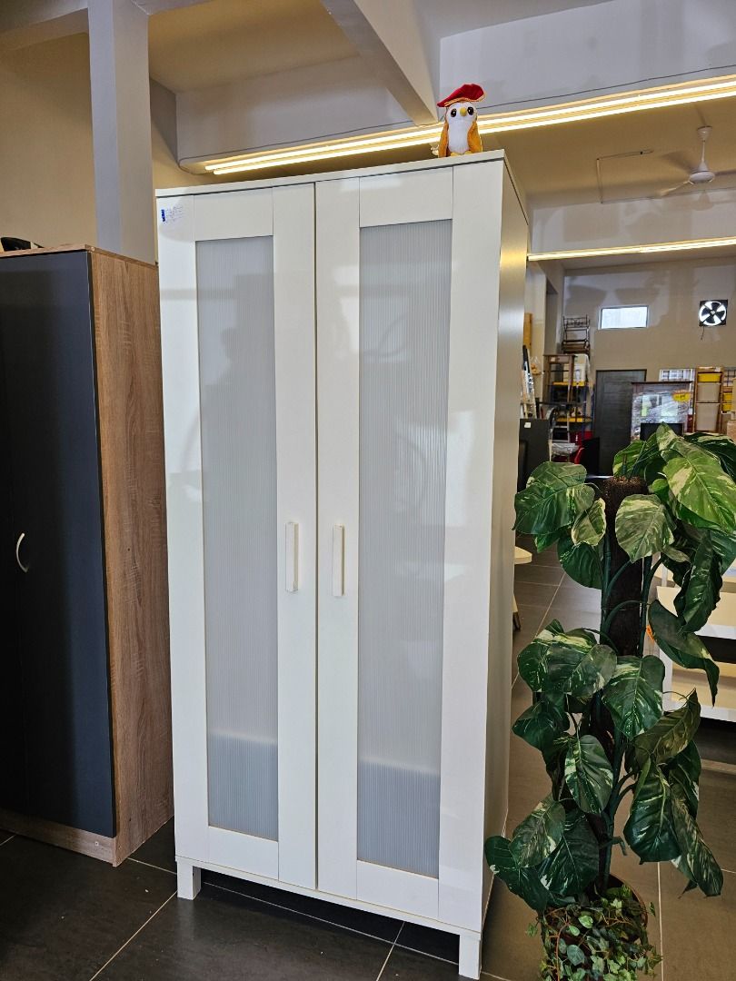 IKEA ANEBODA Wardrobe with 2 doors, white, | Almari Pakaian IKEA ...