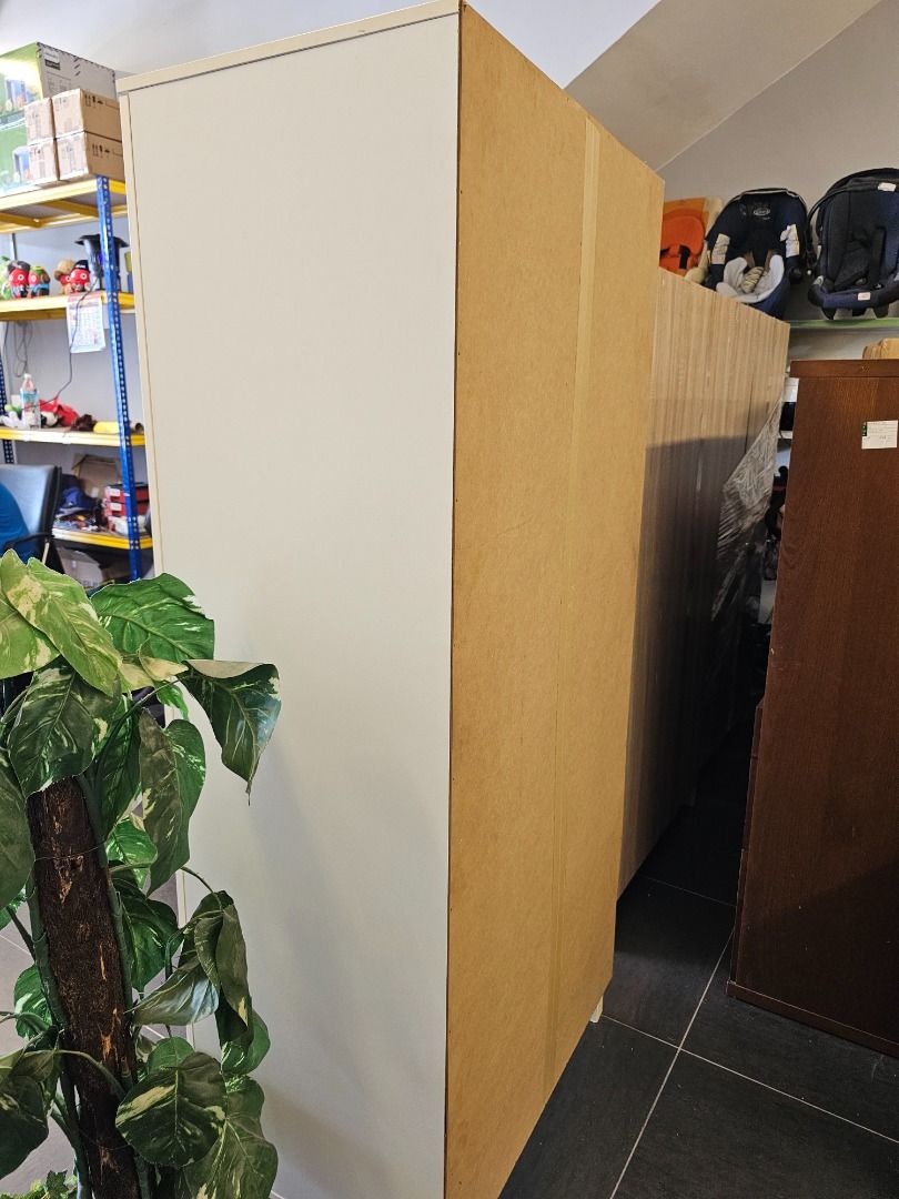 IKEA ANEBODA Wardrobe with 2 doors, white, | Almari Pakaian IKEA ...