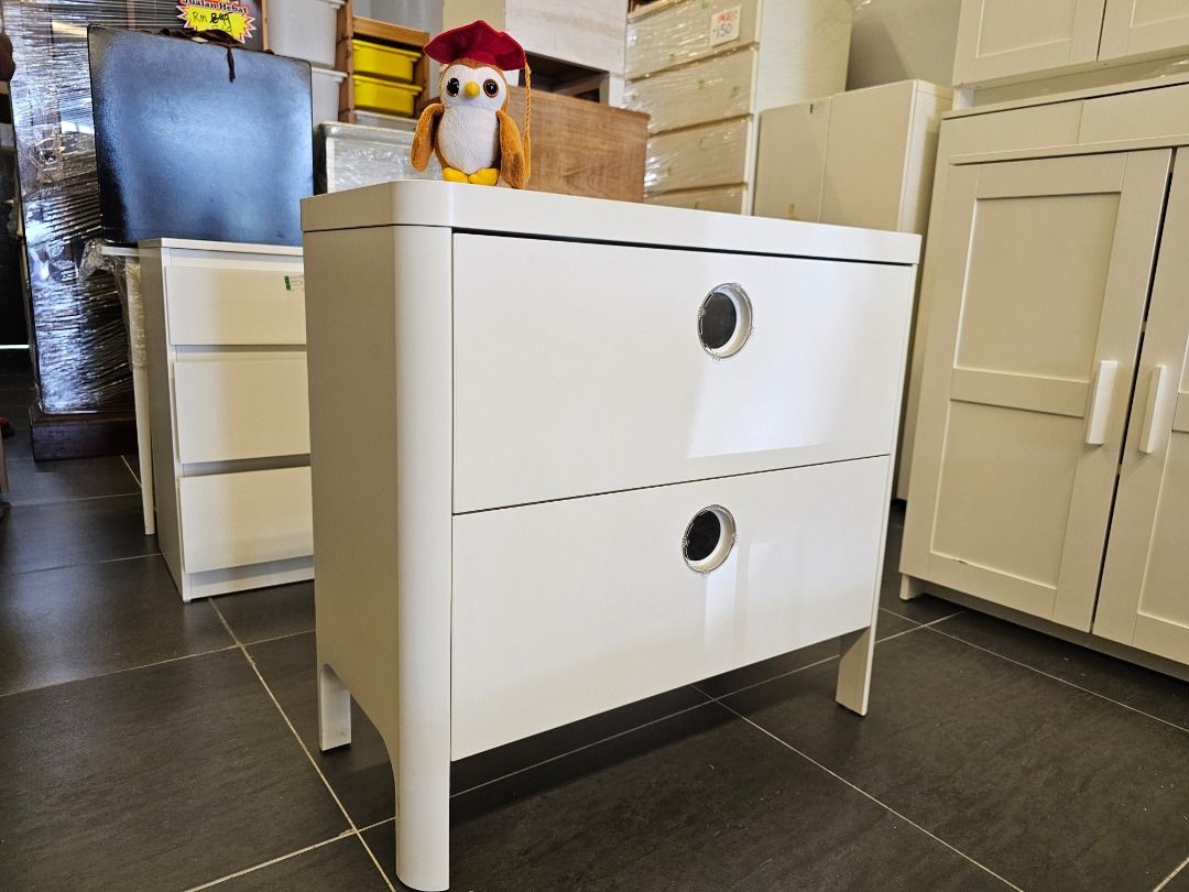IKEA BUSUNGE Chest of 2 drawers, white, | Peti IKEA BUSUNGE dengan 2 ...