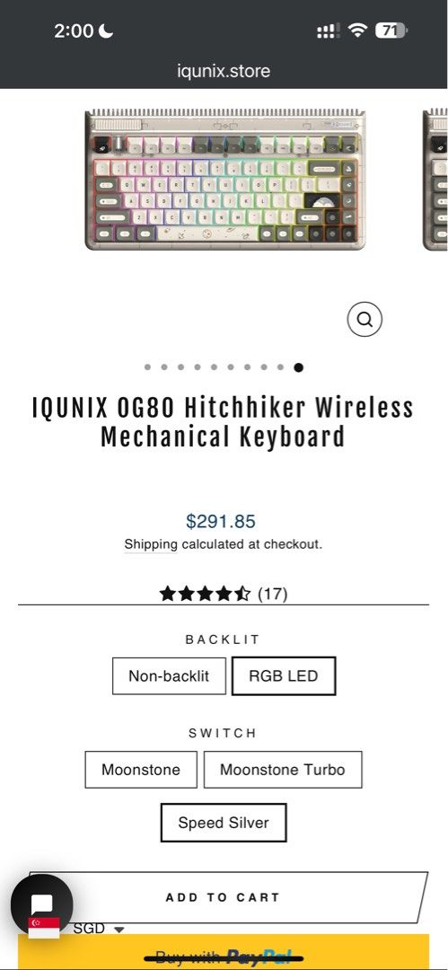 iQunix IQUNIX OG80 Hitchhiker Wireless RGB Mechanical Keyboard ...