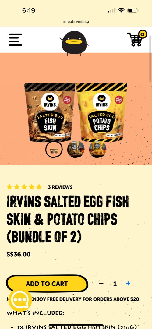 Irvins Salted Egg Fish Skin and Potato Chips Bundle of 2, Food & Drinks ...