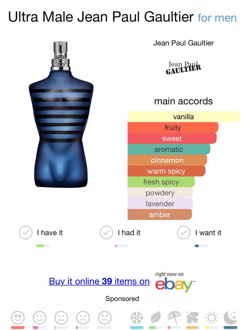 Jean Paul Gaultier Ultra Male 5ml decant, Beauty & Personal Care ...