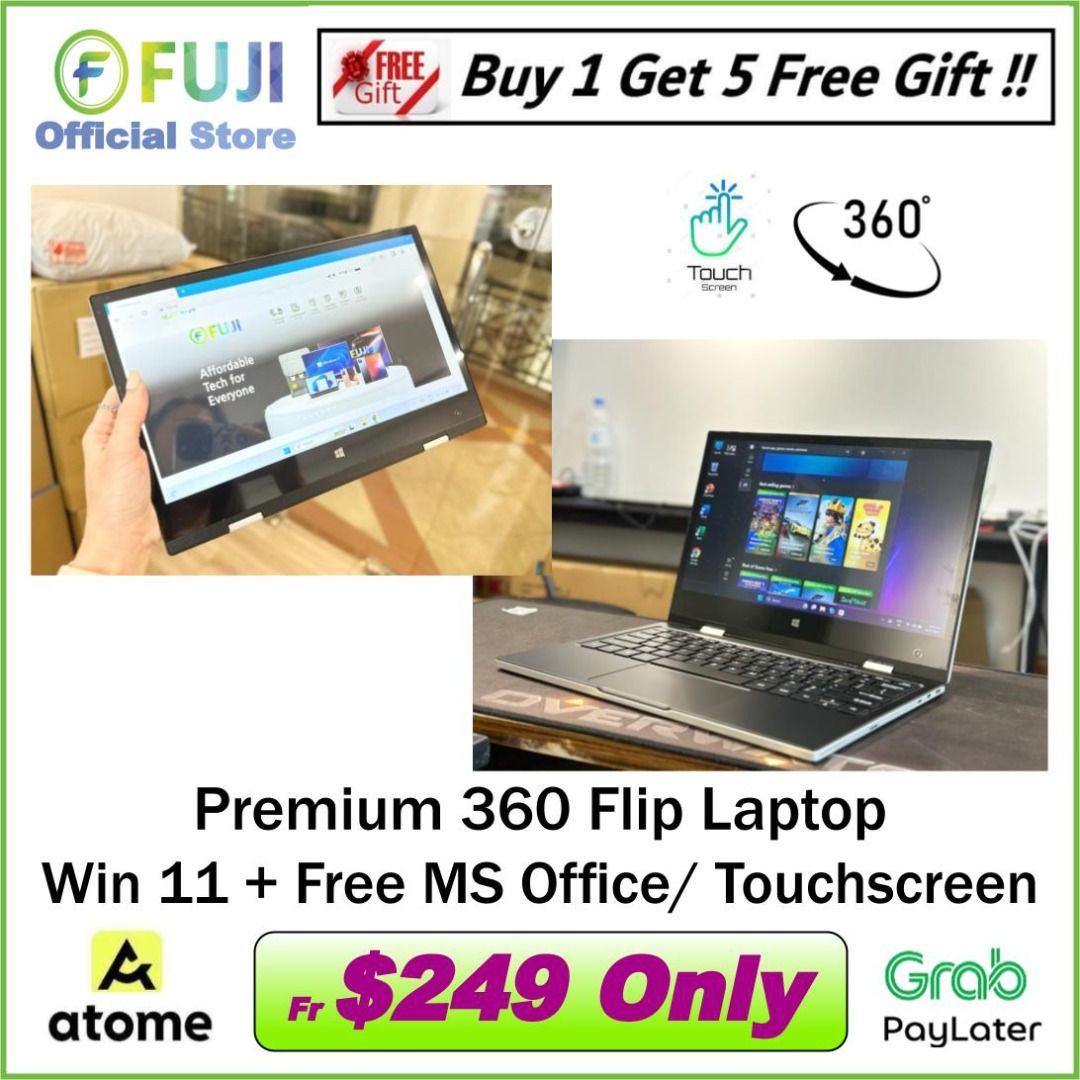 Jumper 360 Flip + Touch Screen Laptop - Windows 11 + Free MS Office ...