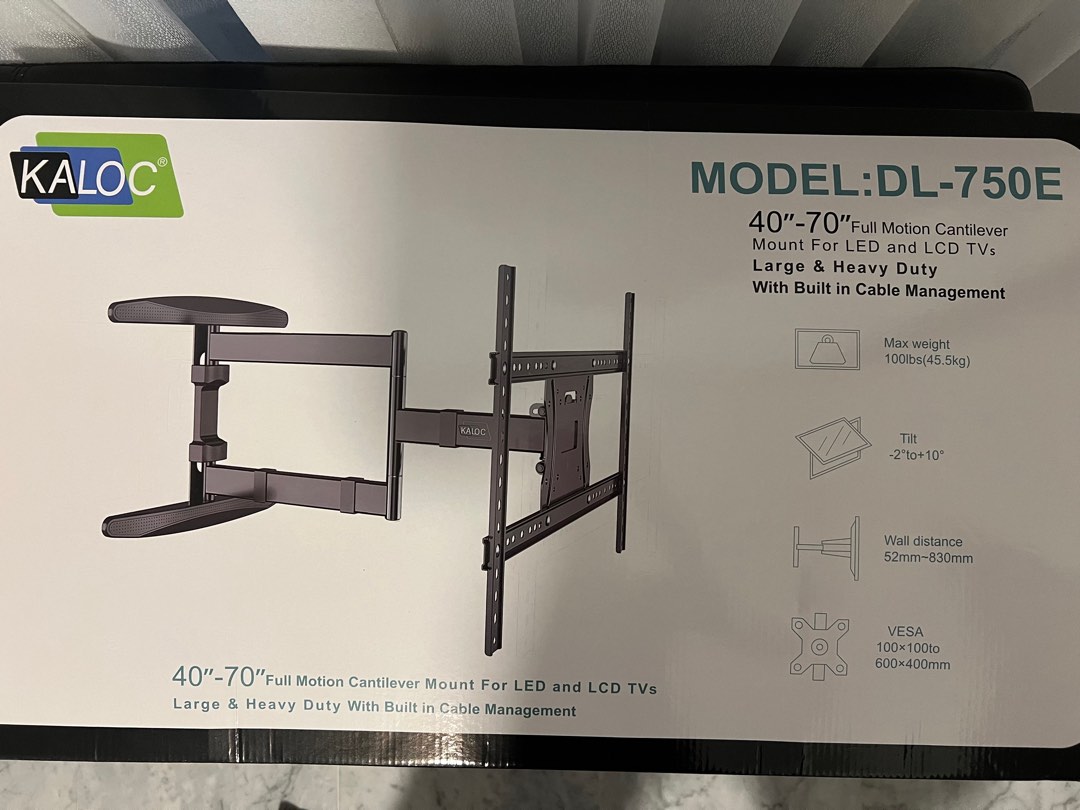 Kaloc DL-750E TV wall mount, TV & Home Appliances, TV & Entertainment ...