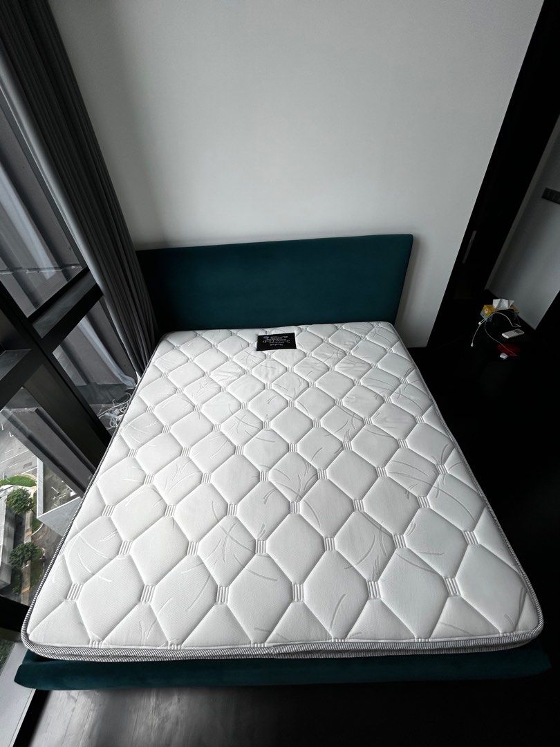 King size bed Casterly with mattress, Furniture & Home Living ...