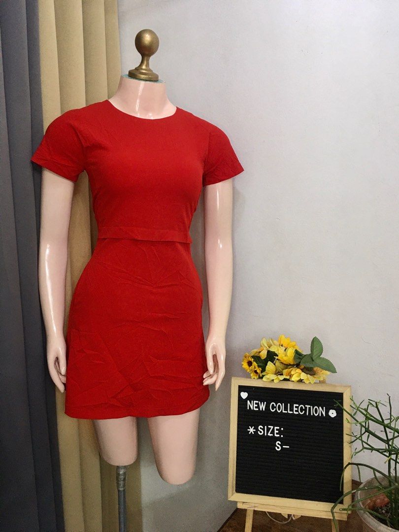Korean Red Dress ( S ), Women's Fashion, Dresses & Sets, Dresses on ...