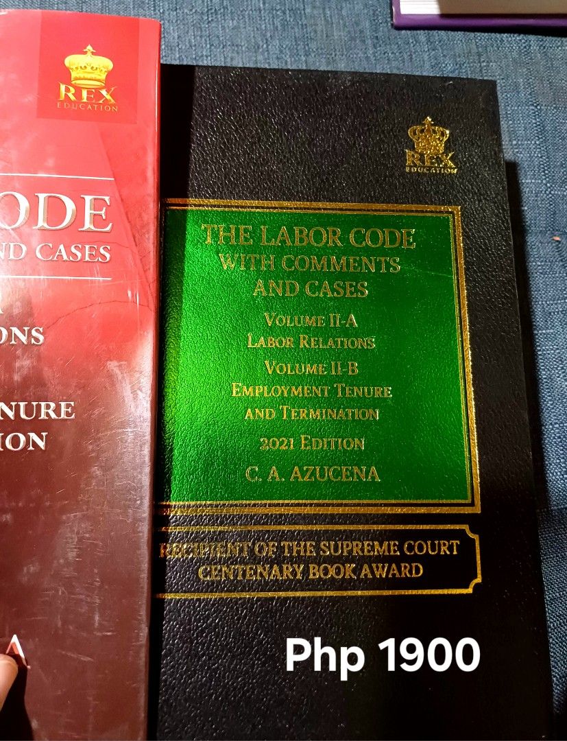 Labor Code with Comments & Cases - Azucena (2021) Hardbound, Hobbies ...