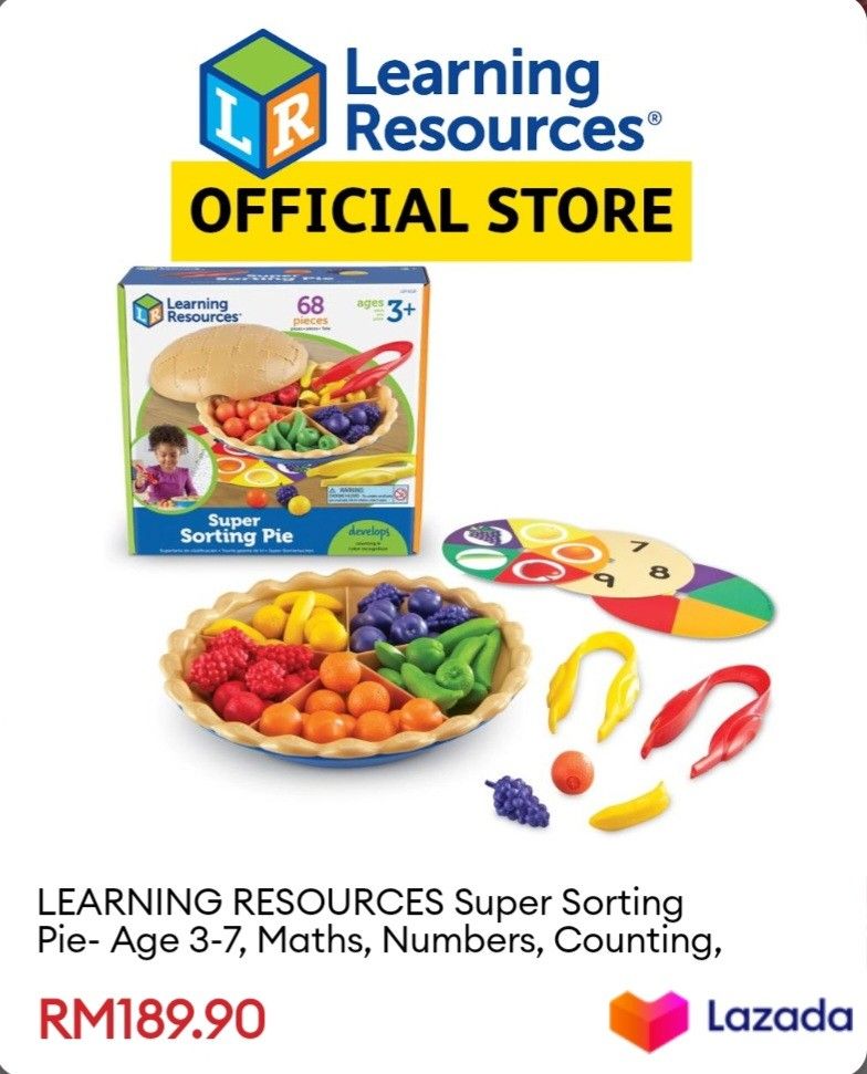 LEARNING RESOURCES Super Sorting Pie- Age 3-7, Maths, Numbers, Counting ...