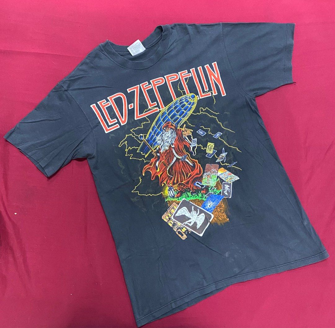 Vintage 80s Led Zeppelin Zoso The Hermit Wizard, Men's Fashion, Tops ...