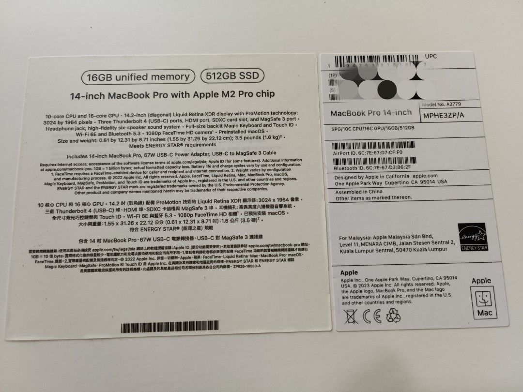 MacBook Pro 14 -inch Empty Box, Computers & Tech, Laptops & Notebooks ...