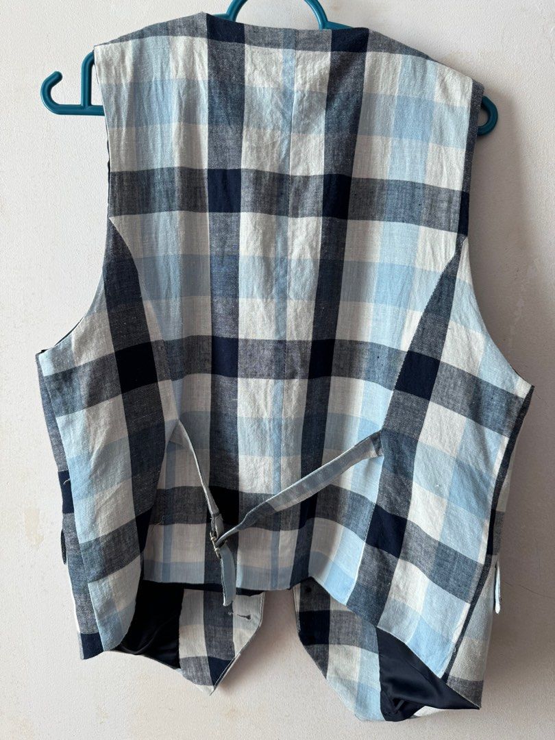 Men Checkered Vest, Men's Fashion, Tops & Sets, Vests on Carousell