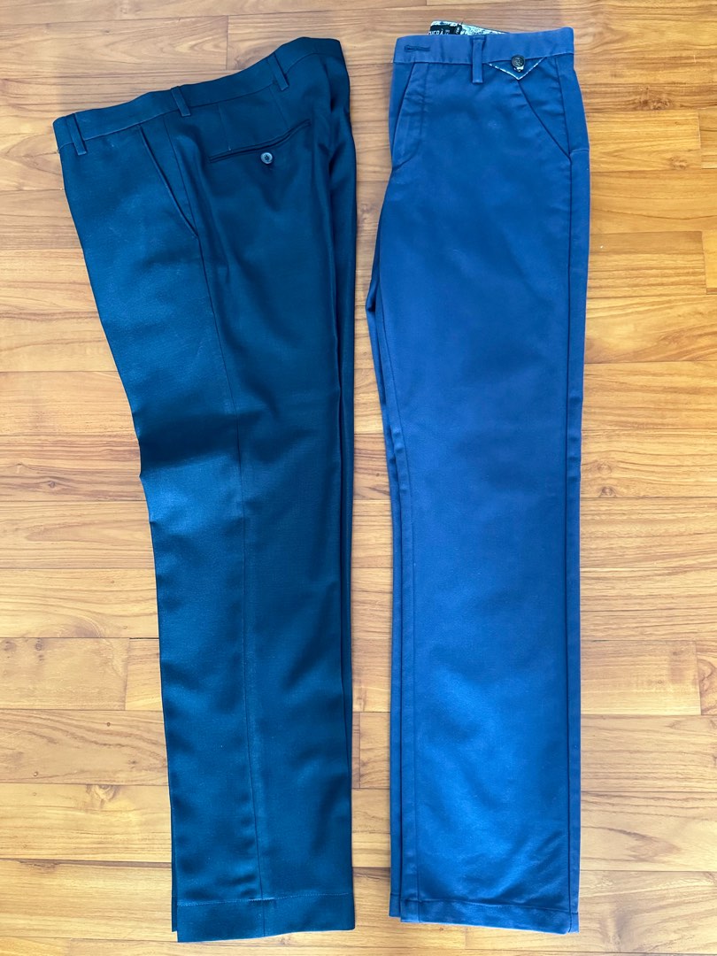Men Blue Work Pants (2 pairs), Men's Fashion, Bottoms, Trousers on ...