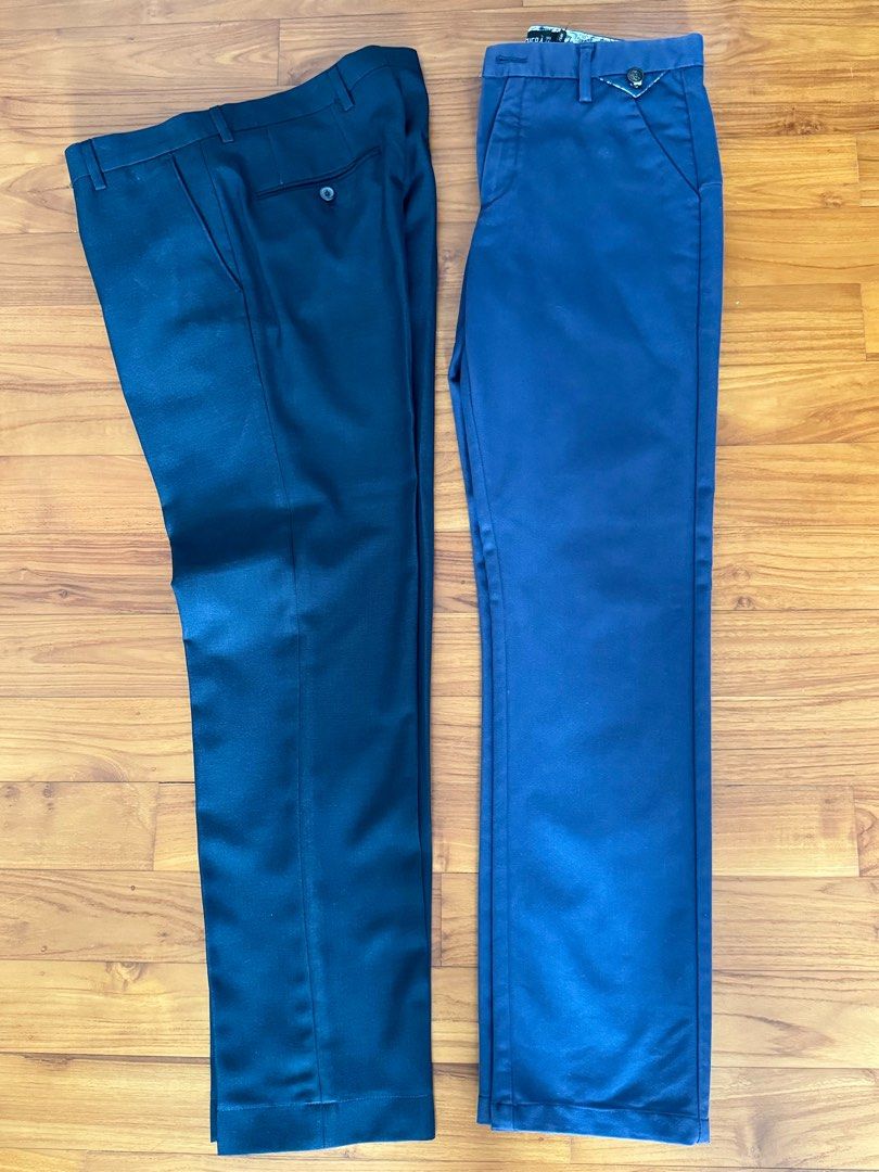 Men Blue Work Pants (2 pairs), Men's Fashion, Bottoms, Trousers on ...
