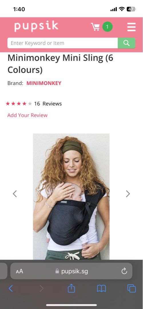 Mini monkey mini carrier black 3.5-15 kg, Babies & Kids, Going Out ...