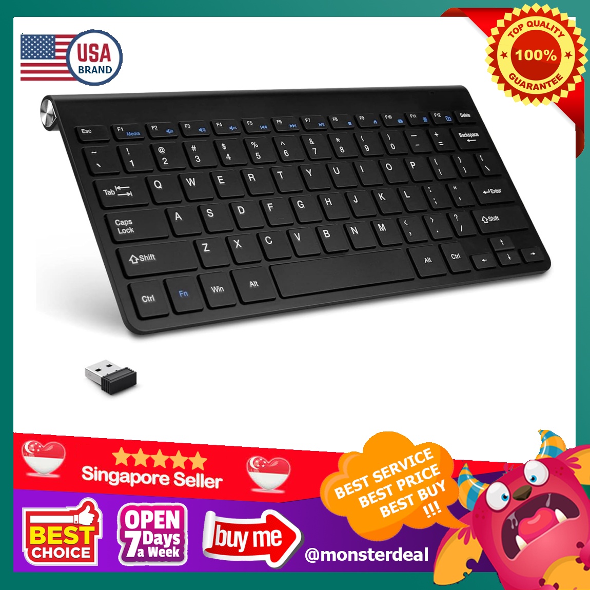 Mini Wireless Keyboard Small Computer Wireless Keyboards Slim Compact External Keyboard for ...