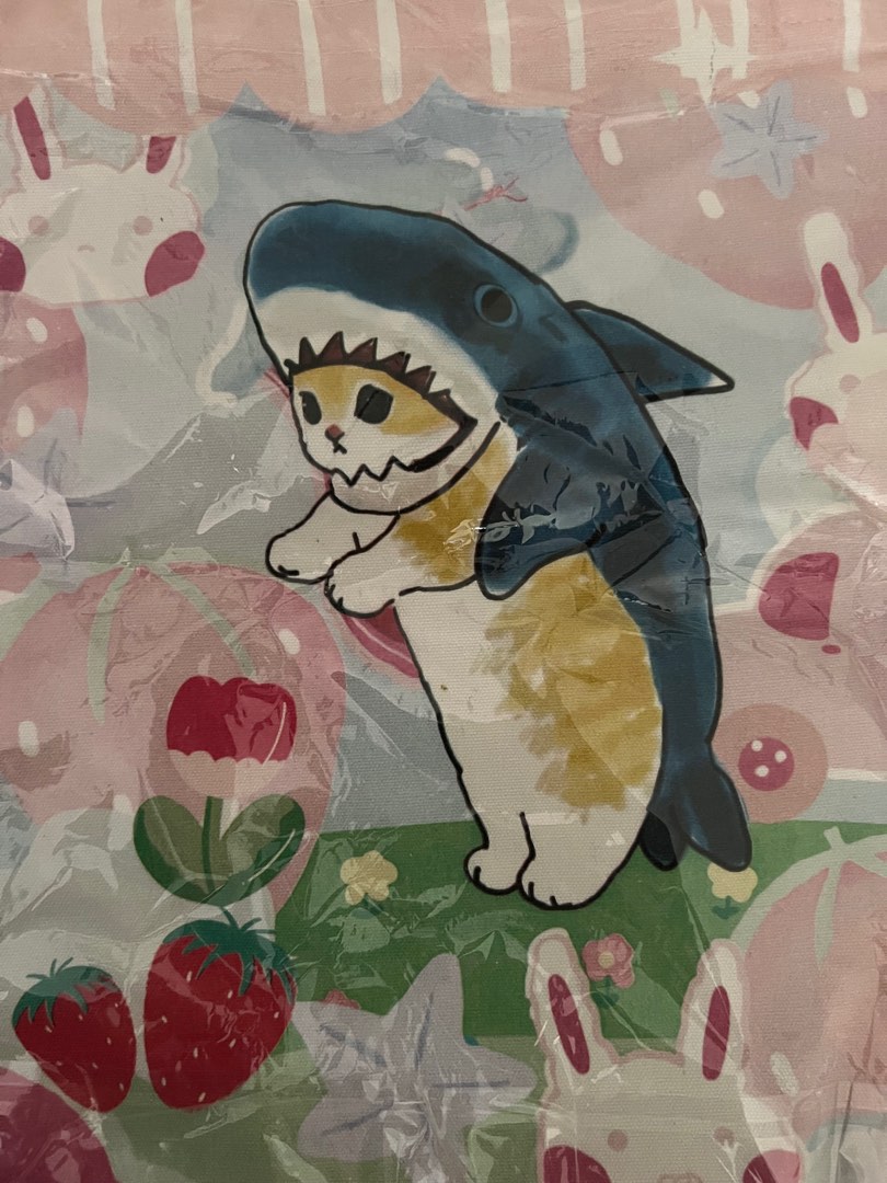 Mofusand Shark Strawberry Tote Bag, Women's Fashion, Bags & Wallets ...