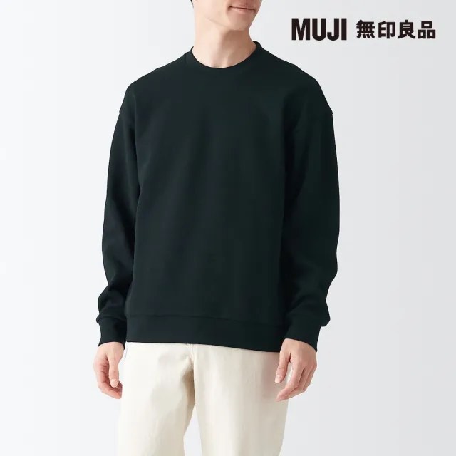 MUJI 全新 降價 無印良品 男二重織圓領衫 黑色 M, 他的時尚, 上衣與西裝, T恤、Polo衫在旋轉拍賣