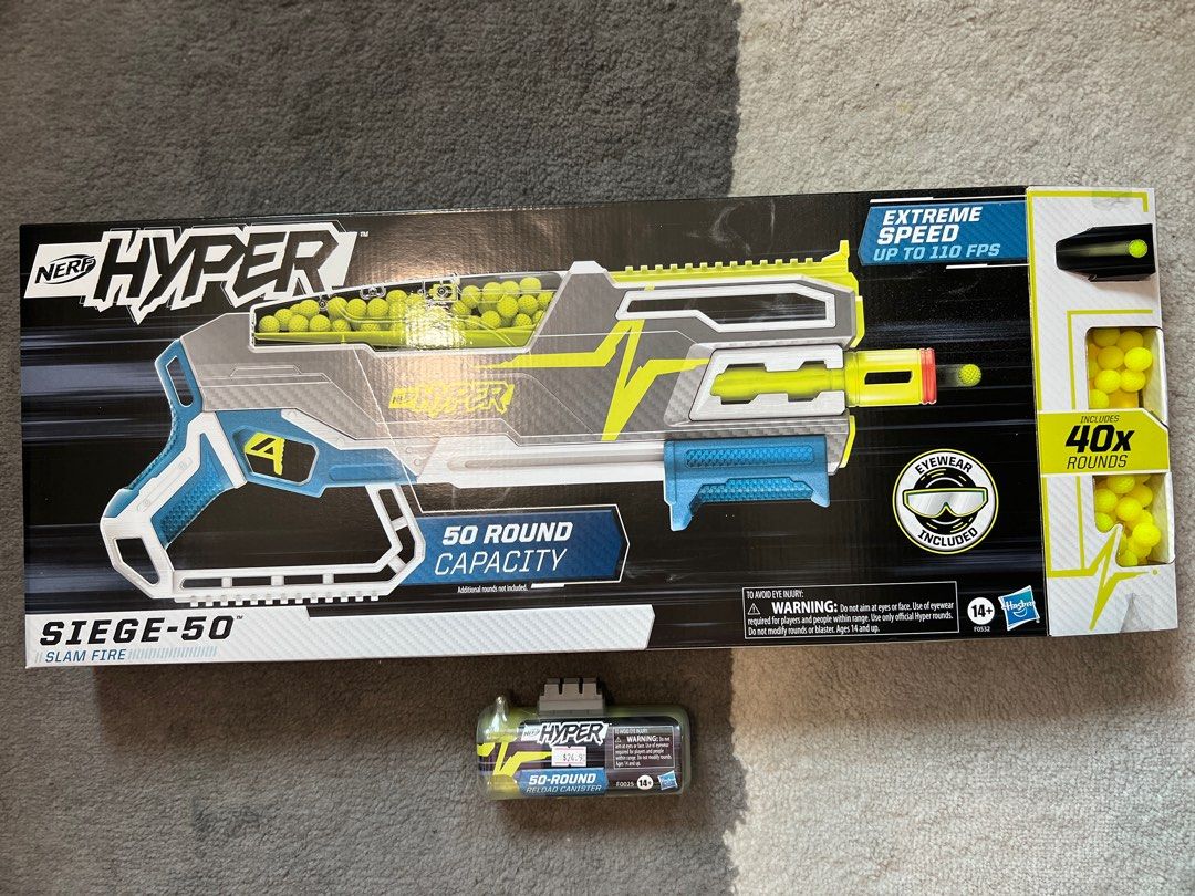 NERF HYPER SIEGE-50 (PUMP ACTION BLASTER), Hobbies & Toys, Toys & Games ...