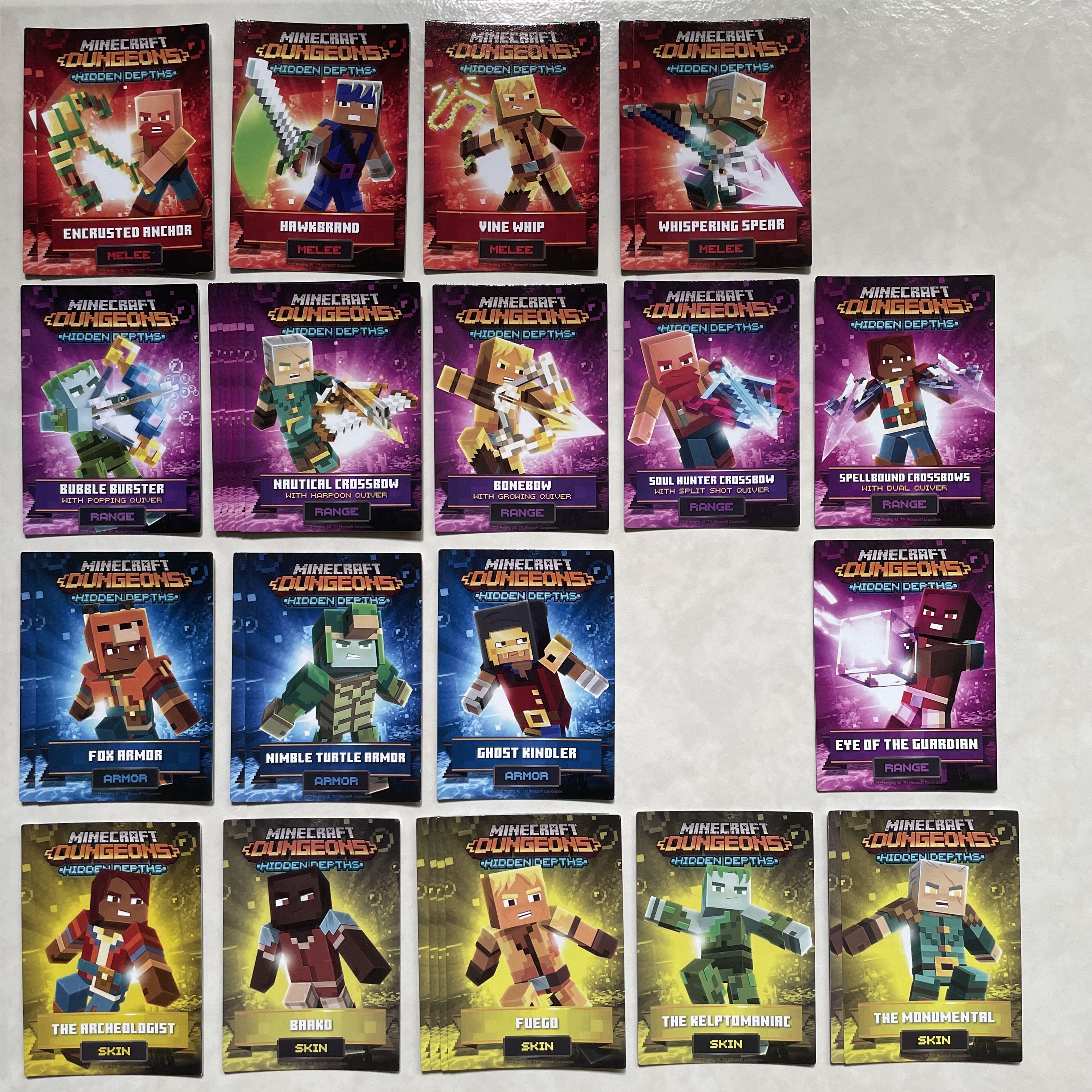 Minecraft Dungeons arcade cards ~ series 2 + hidden depths, Hobbies ...
