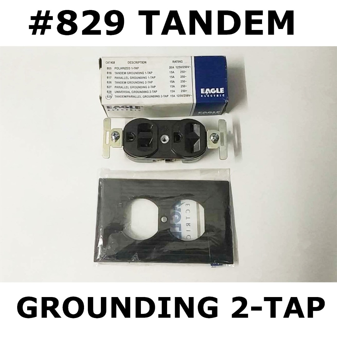 ORIGINAL EAGLE CAT NO# 829 TANDEM /PARALLEL GROUNDING 2-TAP 15A 250V ...