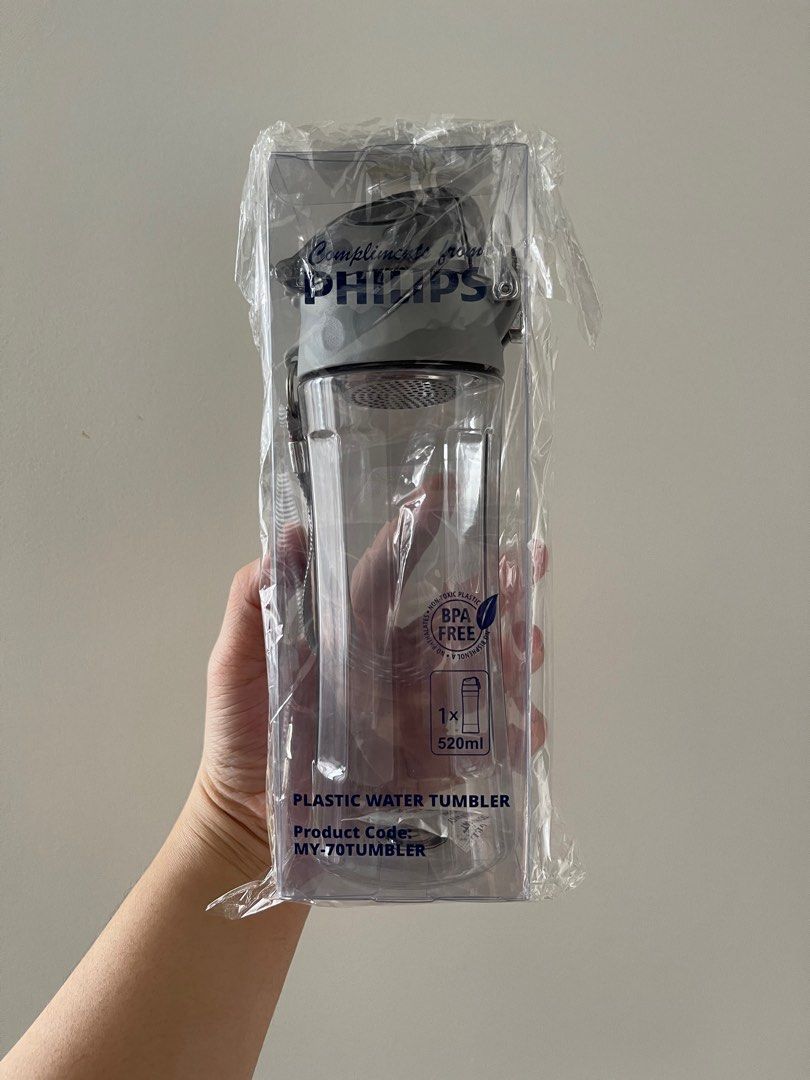 Philips plastic water bottle (520ml) MY-70 tumbler with strainer, Furniture & Home Living ...