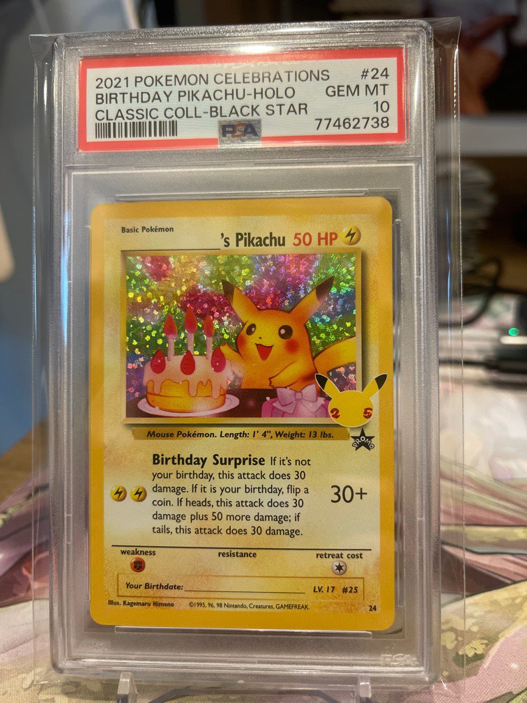 Pikachu Birthday Celebrations PSA 10, Hobbies & Toys, Toys & Games on Carousell