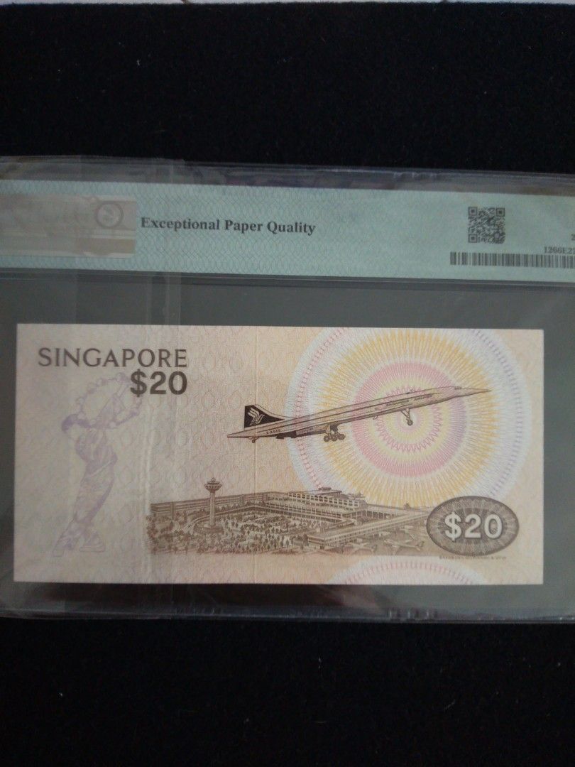 PMG 66 EPQ Bird $20 Singapore real paper money old currency banknote Original UNC no foxing, got ...