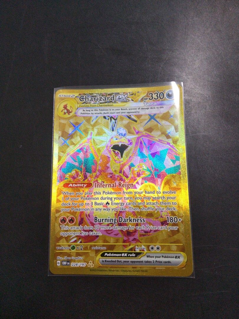 Pokemon TCG Charizard ex Gold Secret Rare - SV03 Obsidian Flame ...
