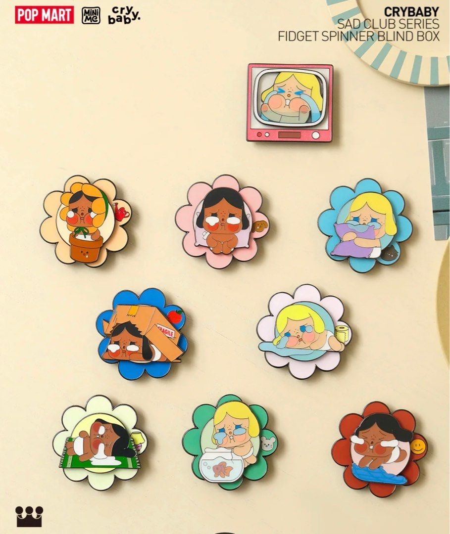 CRYBABY Sad Club Fidget Spinner POPMART Blind Box l / SINGLE BLIND BOX ...