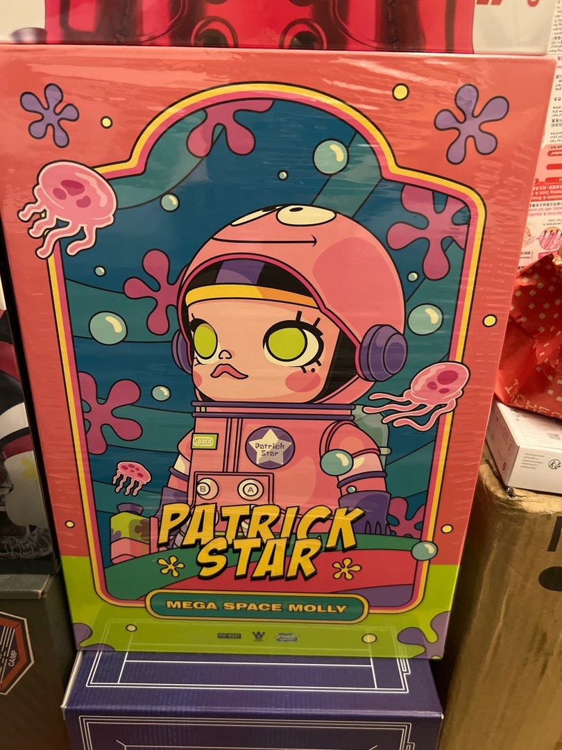 Popmart Mega Space Molly 400% Spongebob Patrick Star signed by Kenny ...