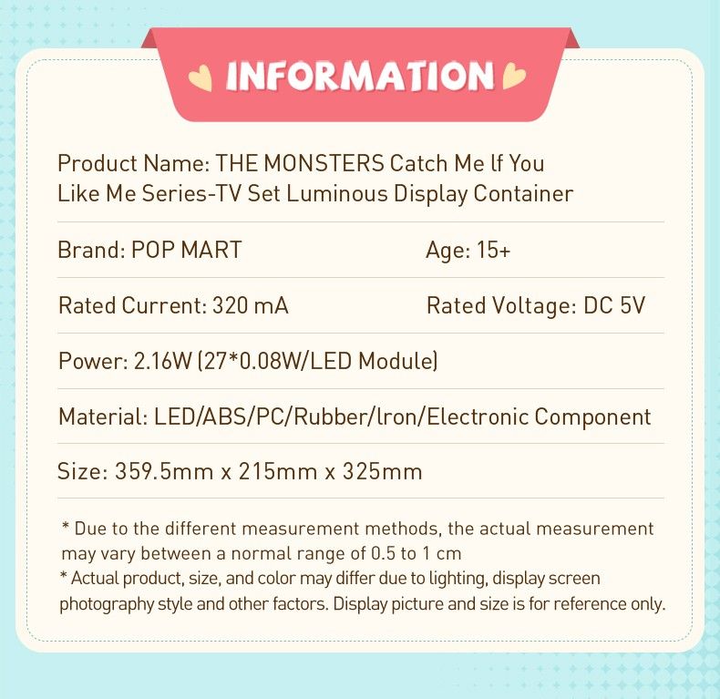 Popmart The Monsters Catch Me If You Like Me Series TV Set Luminous ...