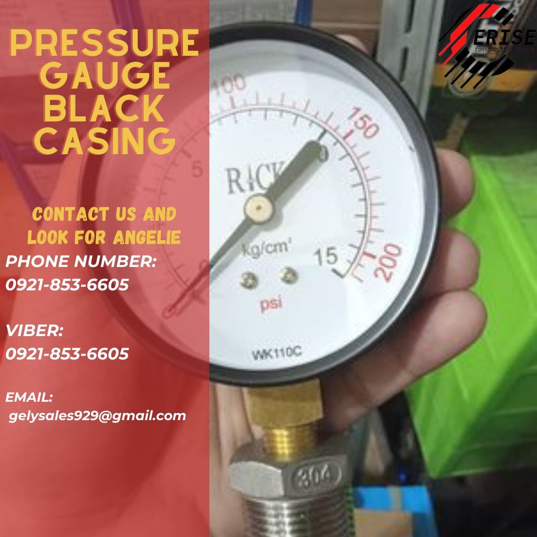 PRESSURE GAUGE (BLACK CASING), Commercial & Industrial, Construction ...
