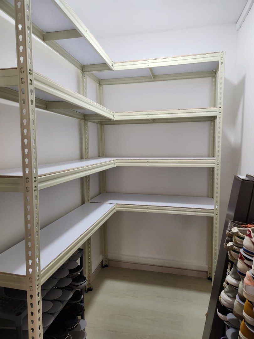 PVC Wood Shelving Shelf| Premium Black Metal Boltless Rack| Metal ...