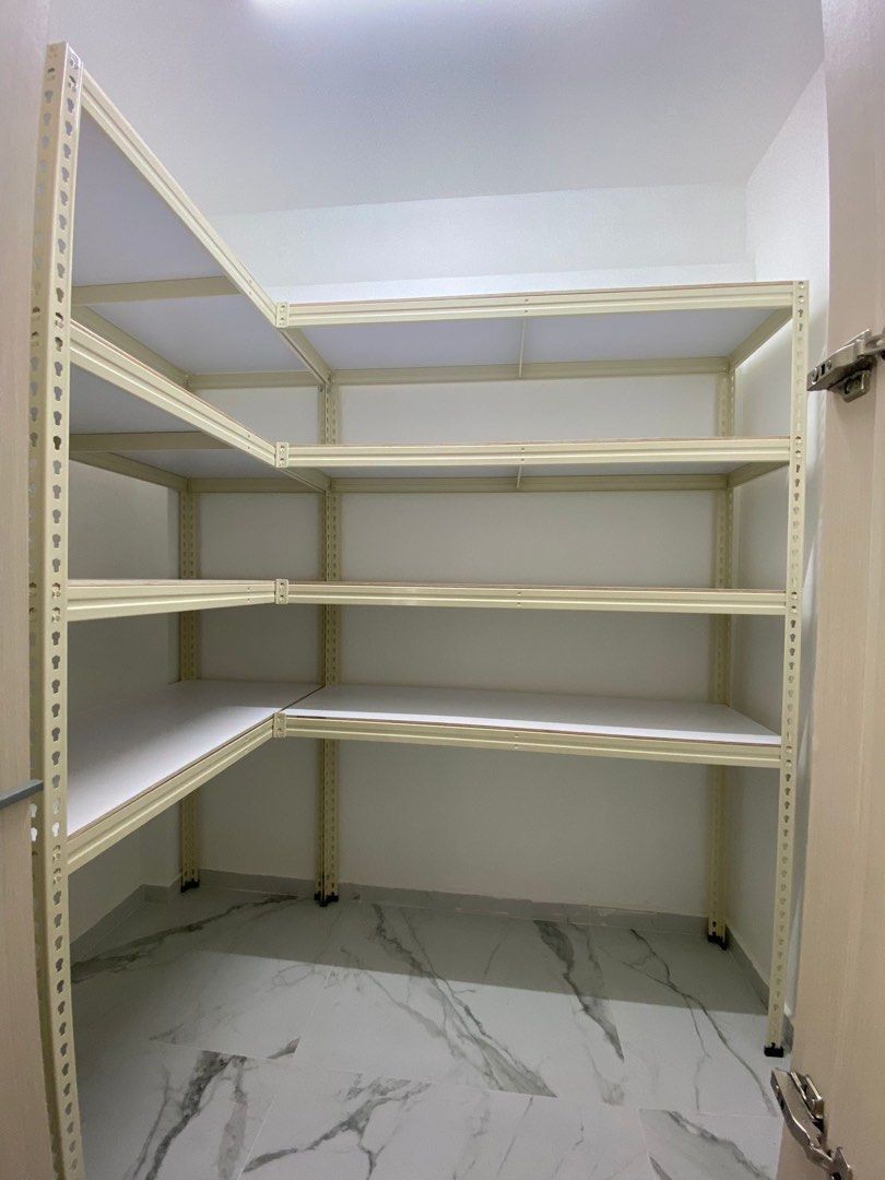 PVC Wood Shelving Shelf| Premium Black Metal Boltless Rack| Metal ...