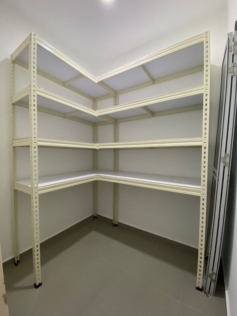 PVC Wood Shelving Shelf| Premium Black Metal Boltless Rack| Metal ...